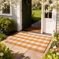 2 Pcs Buffalo Plaid Rug, Hand Woven Cotton Blend Layered Doormat for ...