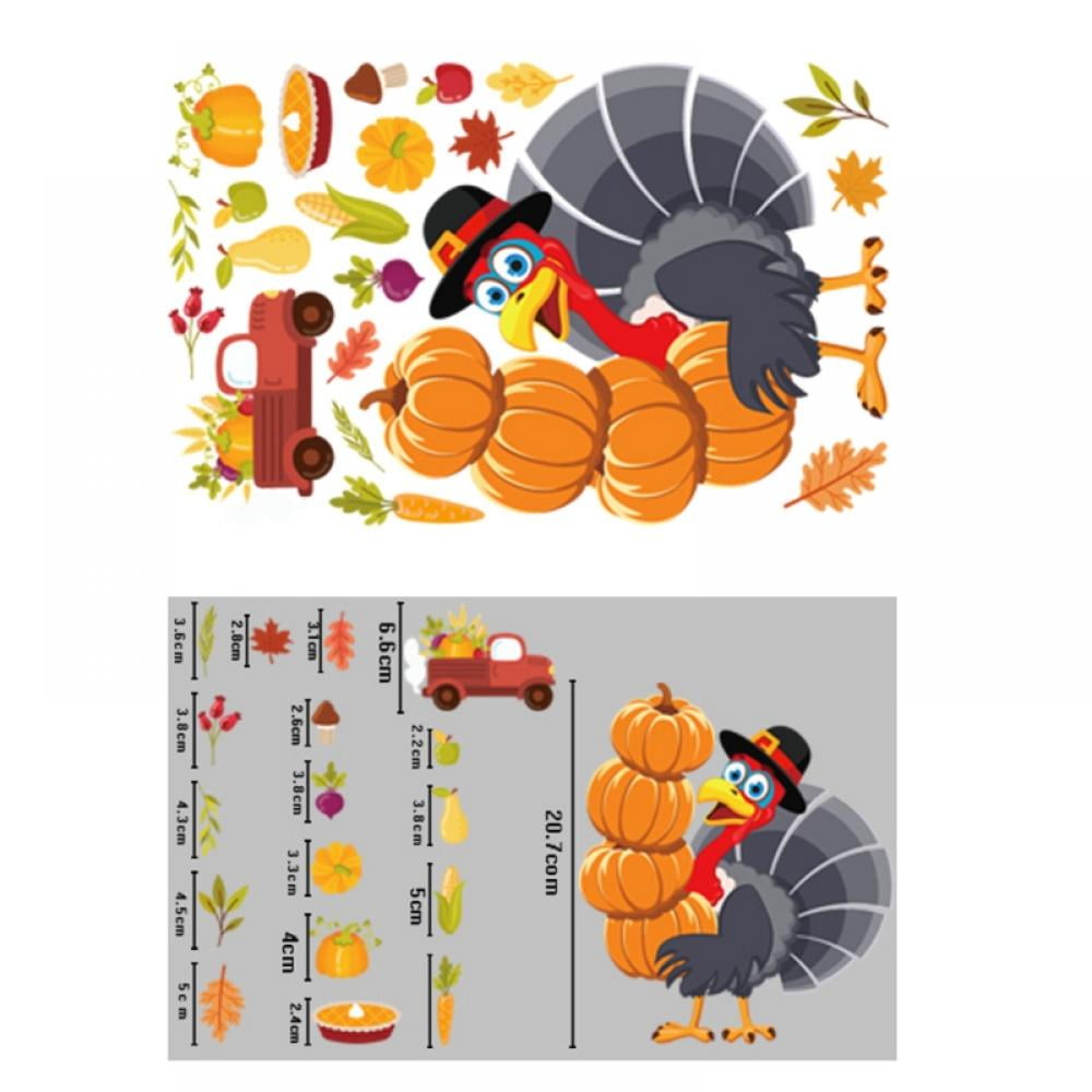 Lovebay Thanksgiving Window Decorations Fall Clings Stickers Holiday ...