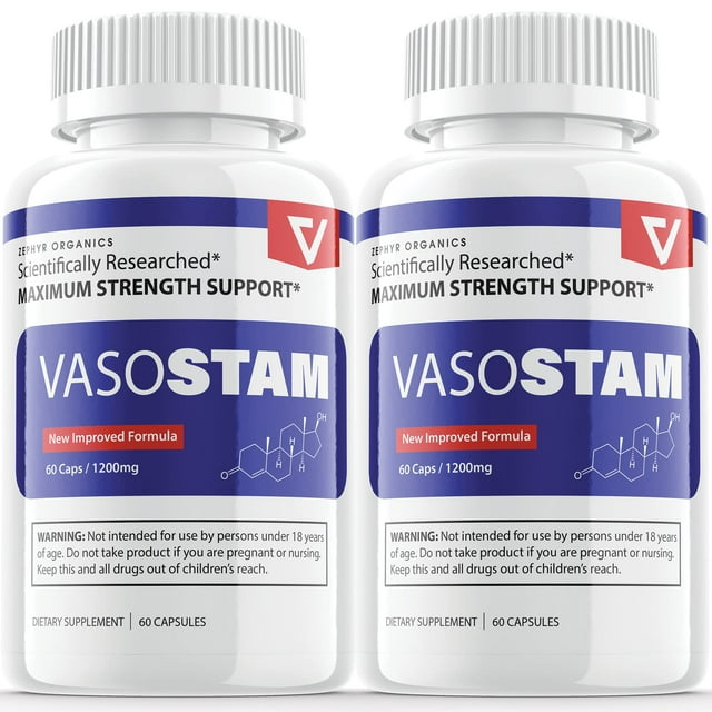 Vasostam Pills Maximum Strength Men - 2 Bottles, 120 Capsules - Walmart.com