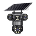 Solar Camera Outdoor Wireless WiFi Three Lens Solar Security Camera 360 ...