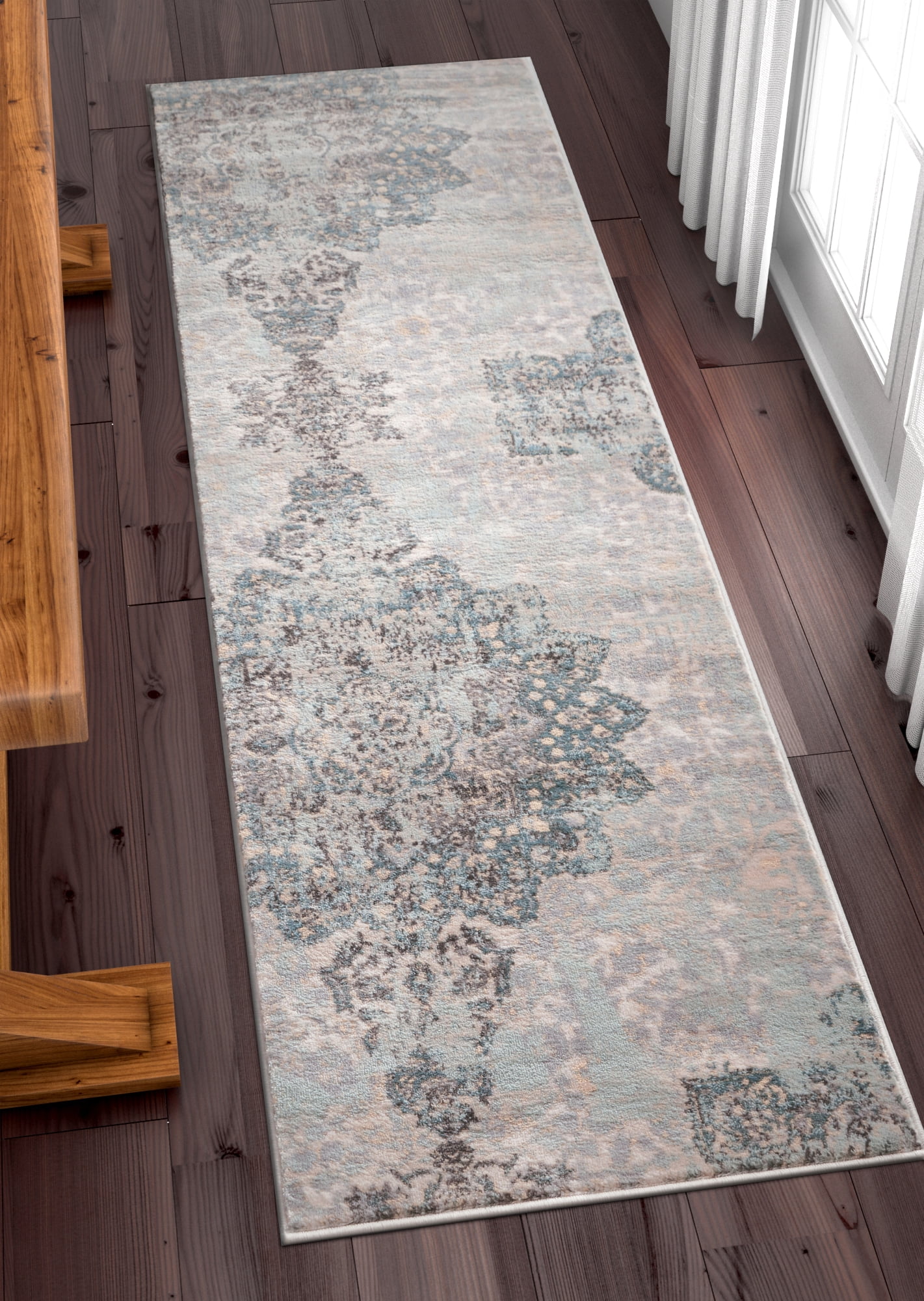 Well Woven Kensington Ciato Blue Vintage Modern Medallion Distressed 2 ...