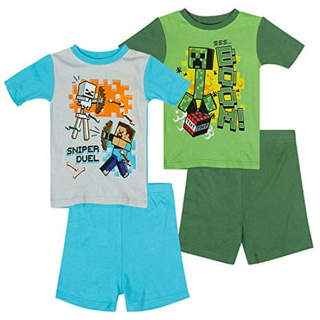 Minecraft Mojang Boys Pajamas Set - 2 Pack of Short Sleeve Pajamas ...