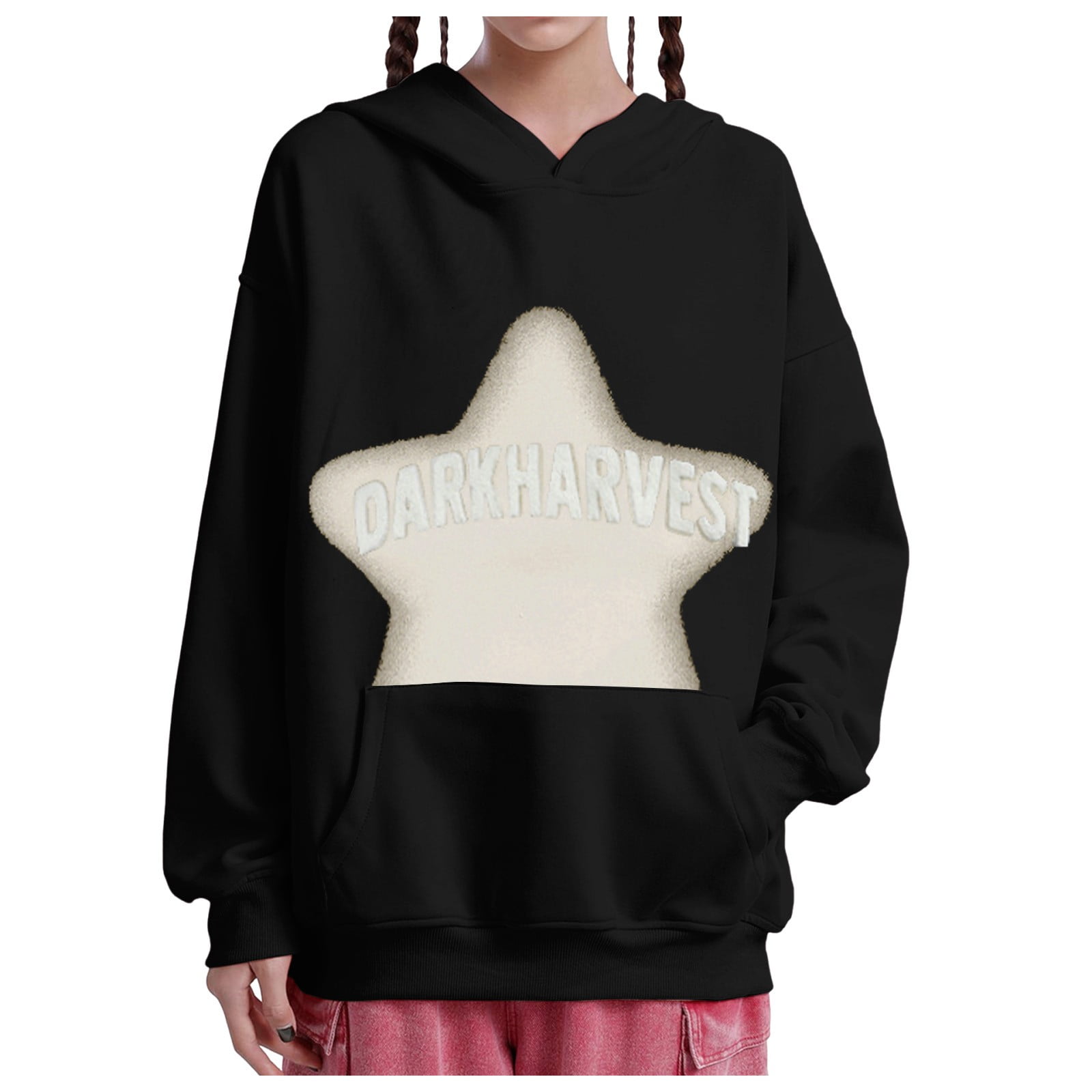 Click here for Linyuppp Womens Star Print Graphic Hoodie Unisex O... prices