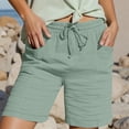 Angala Womens Casual Pants Solid High Elastic Waist Short Pants ...