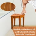 Jolicasa Teak Shower Bench, Waterproof Teak Wood Shower Stool & Spa ...