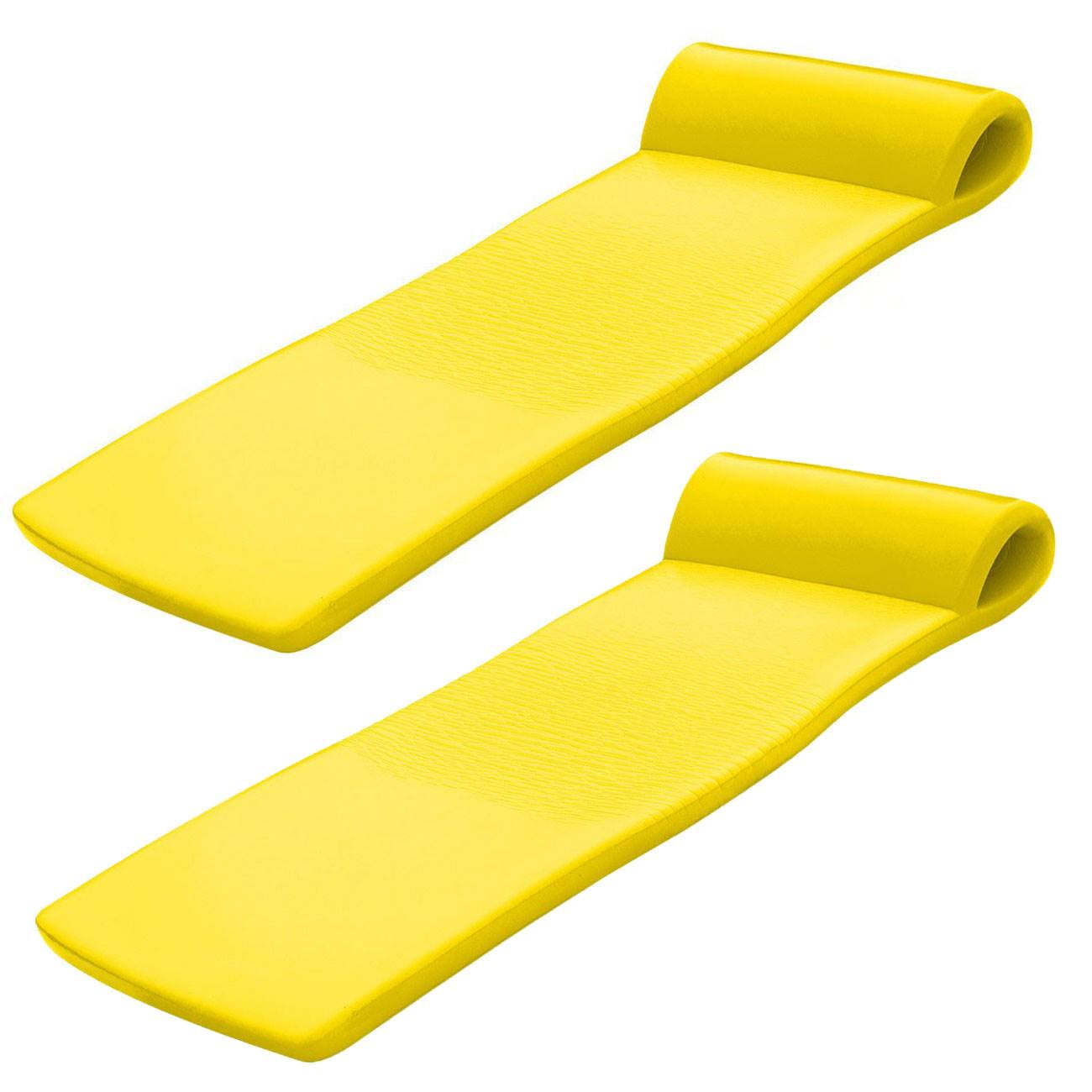 Texas Recreation Sunsation 70 Inch Foam Raft Lounger Pool Float, Yellow ...