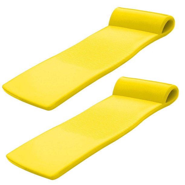 Texas Recreation Sunsation 70 Inch Foam Raft Lounger Pool Float, Yellow ...
