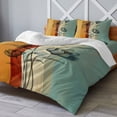4 Piece Duvet Cover Set Full, Abstract Flower Orange Gradient Soft ...