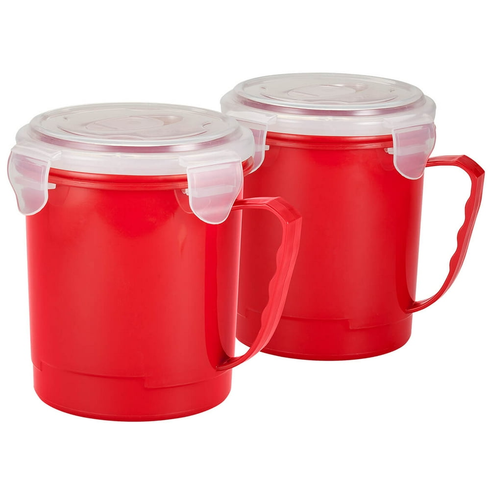22 Oz Microwave Soup Mug Wvented Lid By Chefs Pride Set2