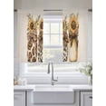 Bow Sunflower Sheer Curtains 2 Panels Set Fall Leopard Print Vase ...