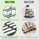 Costway Heavy Duty Metal Flower Cart Pot Rack Plant Display Stand ...