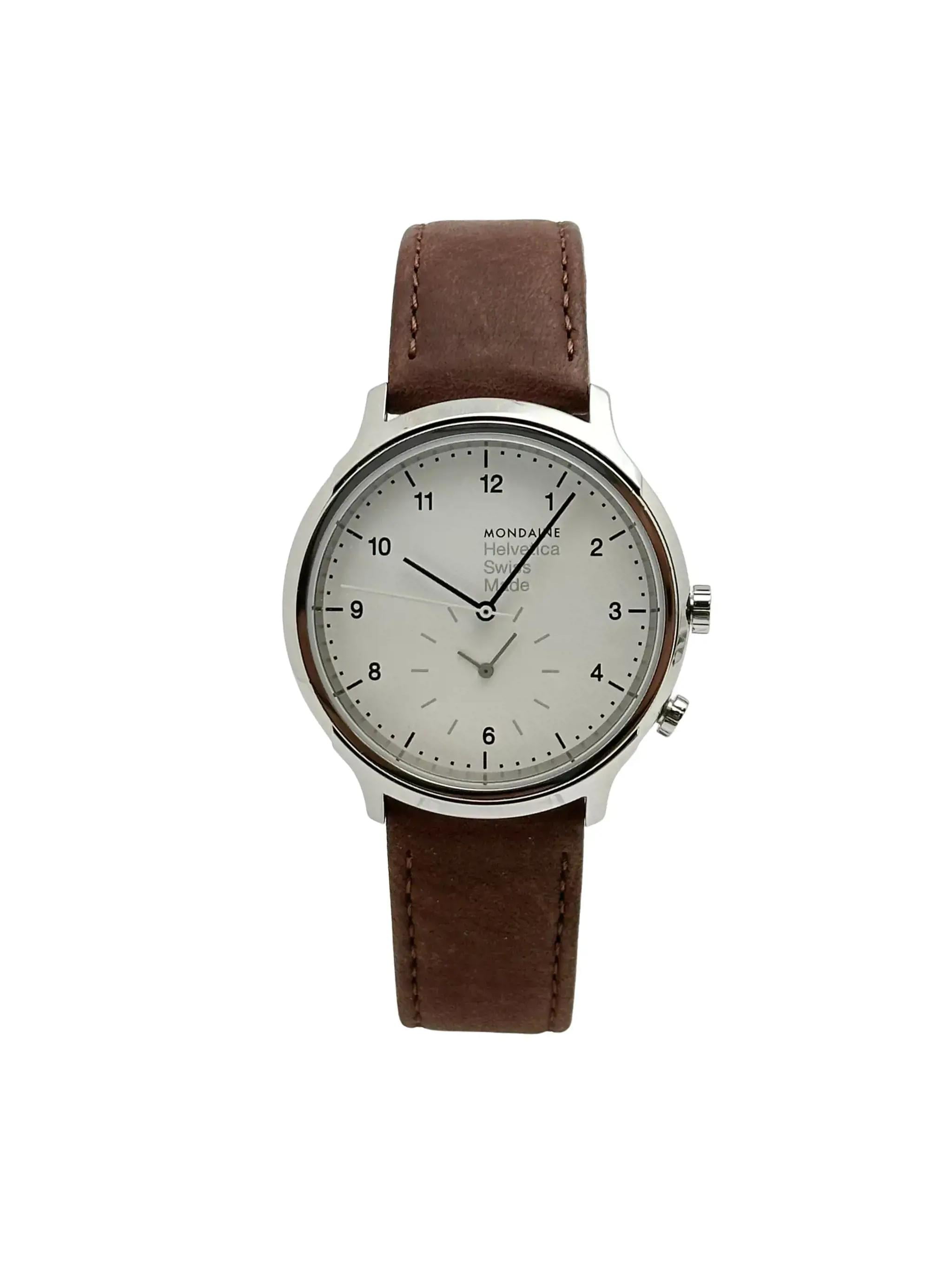 Mondaine Helvetica Regular 40mm Steel White Dial Quartz Watch MH1.R2010 ...