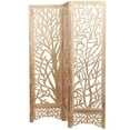 Studio 350 Gold Wooden Hinged Foldable Partition 4 Panel Tree Room ...