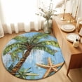 Abstract Coconut Tree Area Rugs 3' (Round) Retro Wood Grain Floor Rug ...
