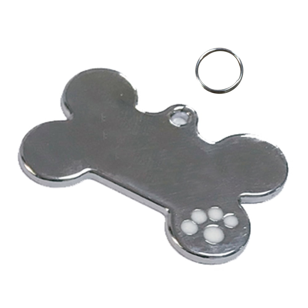 SSBSM Cute Bone Shape Dog Tag Metal Ring - DIY Engraved ID Name Collar ...