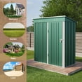 Green Shed, Asofer Metal Storage Shed with Sloping Roof for Backyard ...