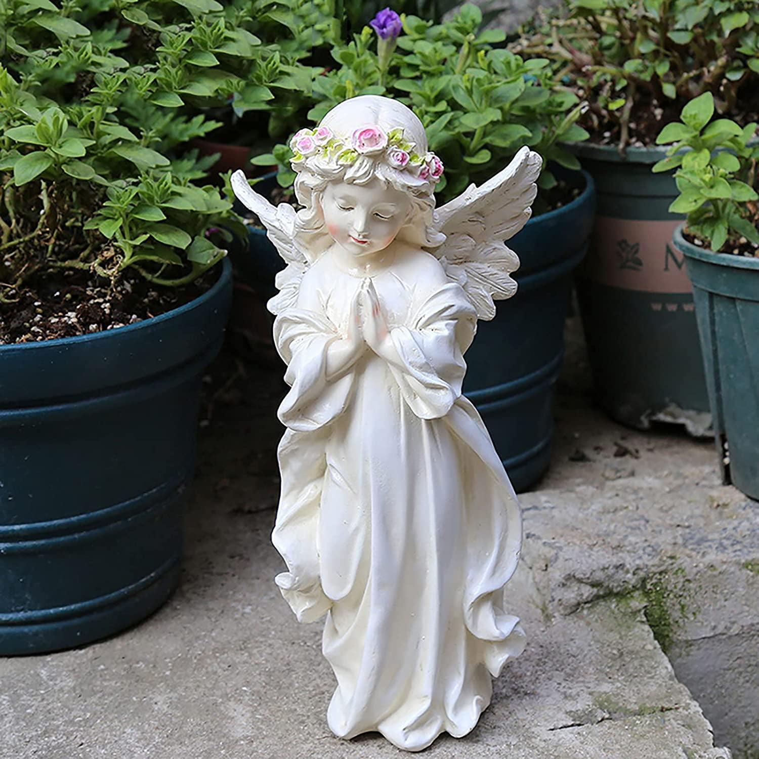 Praying Angel Statue,Victorian Guardian Angel Sculpture,Memorial Resin ...