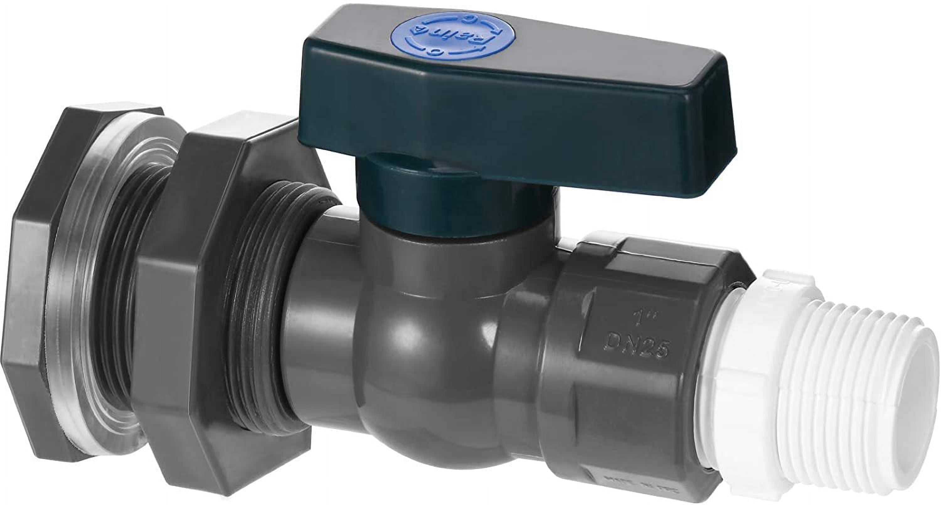 Water Faucet 3/4" PVC Rain Butt Valves" Regulating Valve with Bulkhead ...