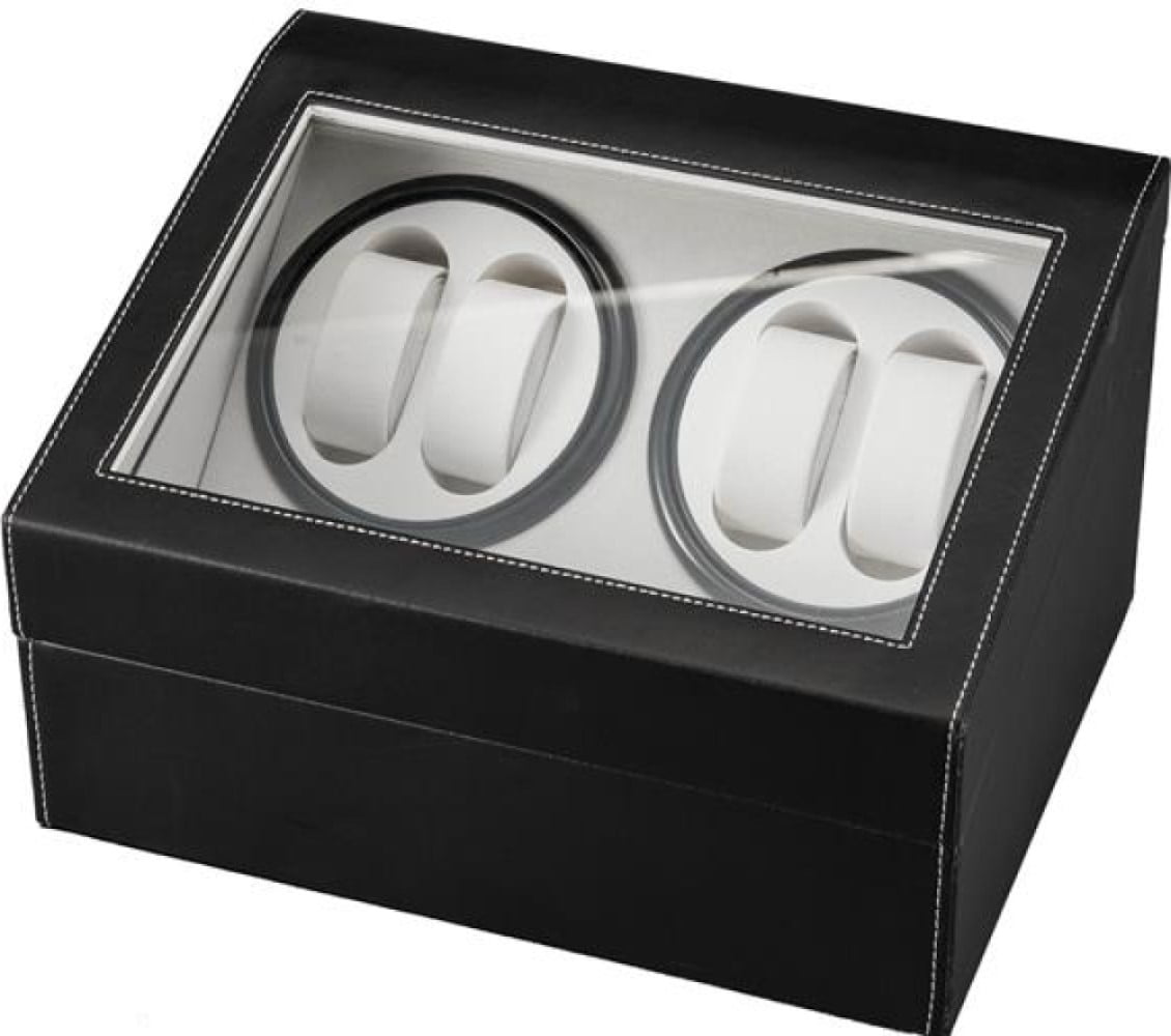 O'force Black Leather Watch Winder Storage Auto Display Case Box 4 6 ...