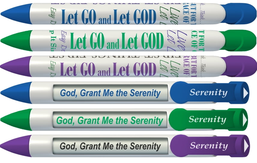 Greeting Pen Bible Verse Pen- Serenity Prayer Blue, Green, Purple Trio ...