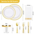 350-Piece Gold Disposable Dinnerware Set for 50 Guests Including Plates ...