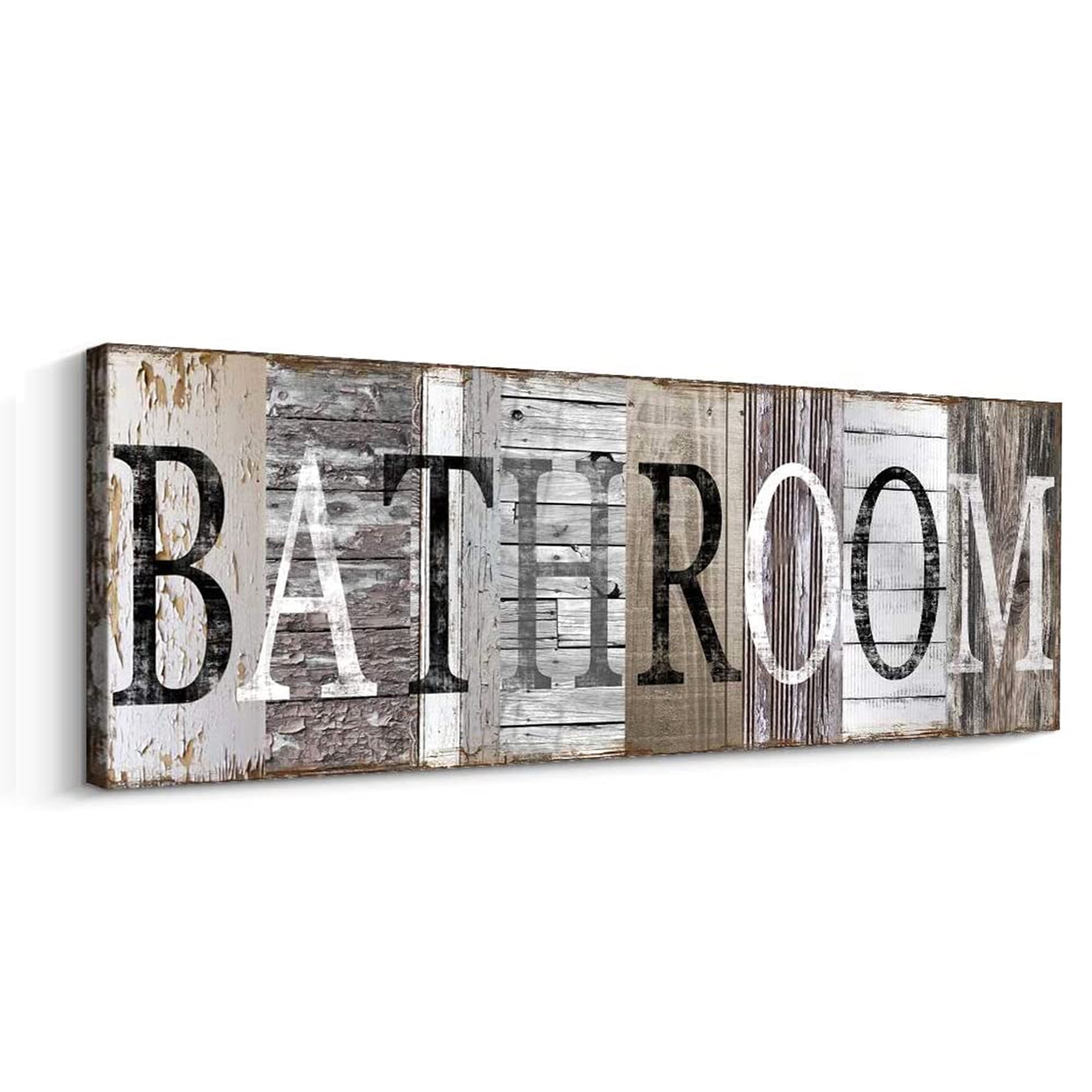 Bathroom Decor Wall Art Rustic Farmhouse Bathroom Sign Decorative Wall ...