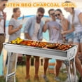 UTEN Foldable BBQ Grill, Portable Stainless Steel Charcoal Grill for Camping, Tailgating ...