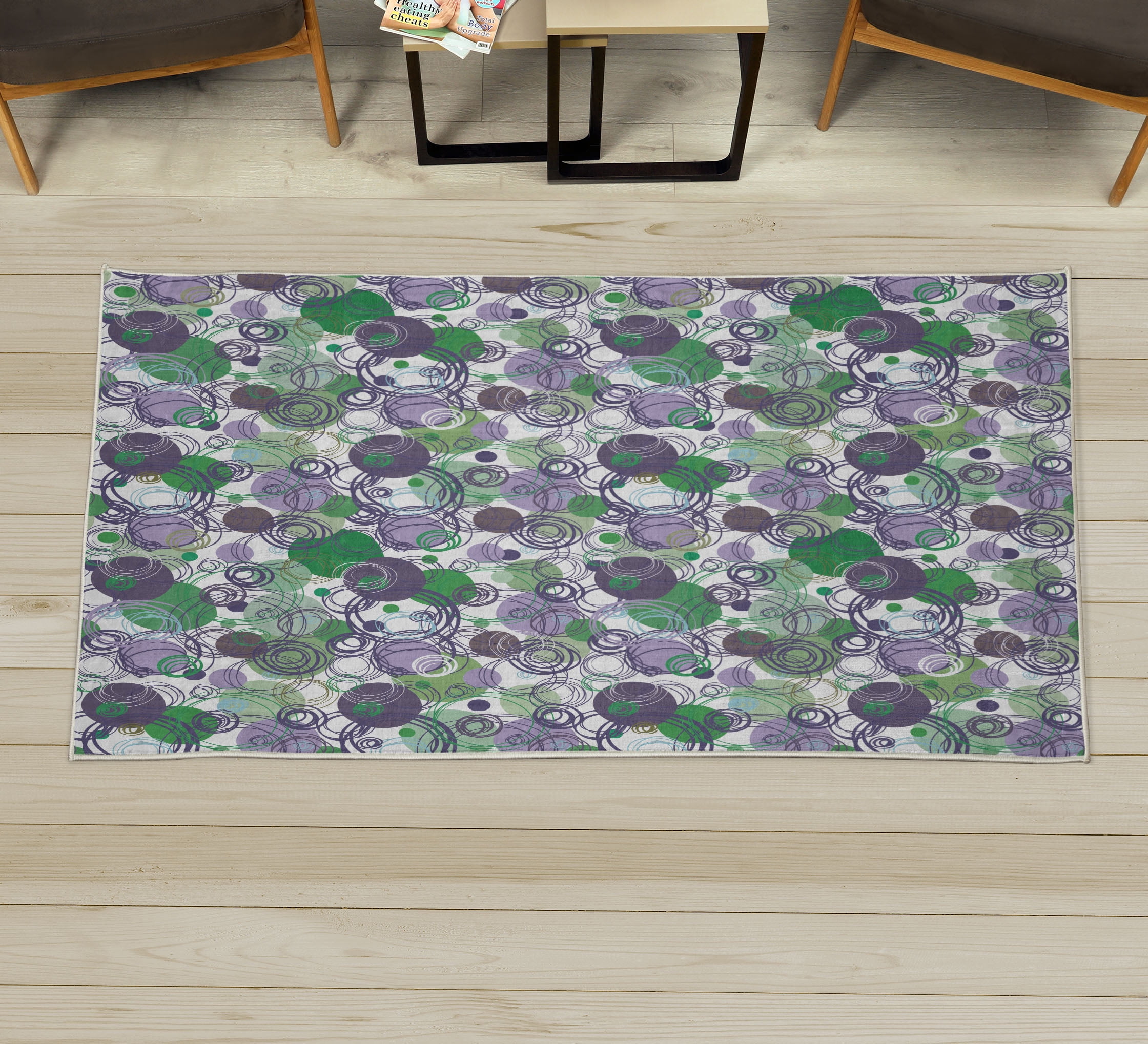 Abstract Decorative Rug, Hand Drawn Sketchy Geometrical Retro Modern ...