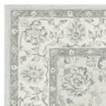 SAFAVIEH Glamour Pierce Floral Bordered Wool Area Rug, Light Blue/Ivory ...