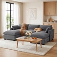 110'' U Shaped Sofa and Couches with Washable Cover, Noelse 3 Seater ...