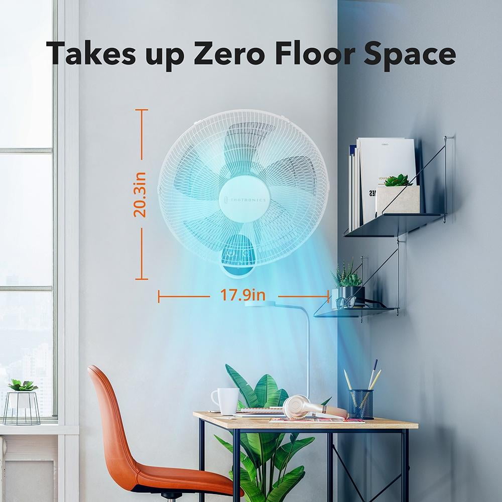 TaoTronics 16 Inch Wall-Mount Fan with Remote, 3 Wind Modes, 8 Hour ...