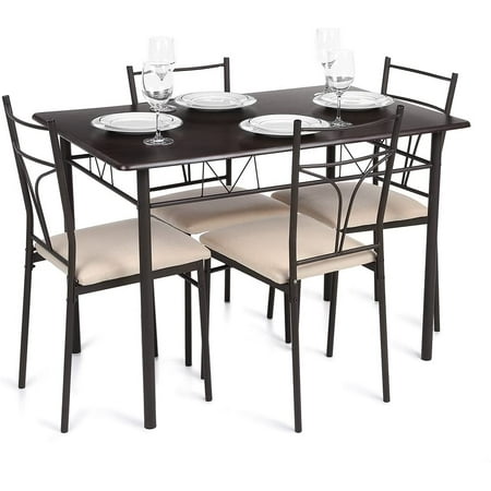 Dining Table Set Modern Kitchen Table with 4 Chairs Home Dining Room ...