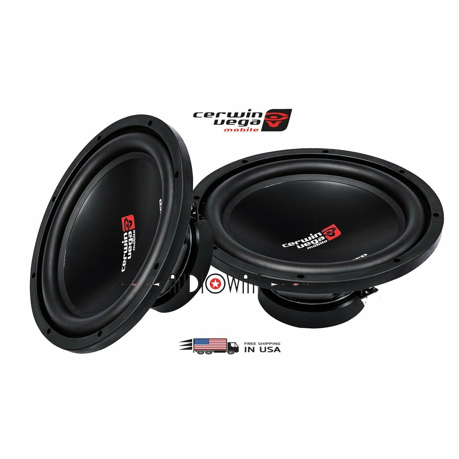 2x CERWIN-VEGA XED12V2 1000W 12" 4-Ohm Max Shallow Sub Power Handling XED Series Bundle ...