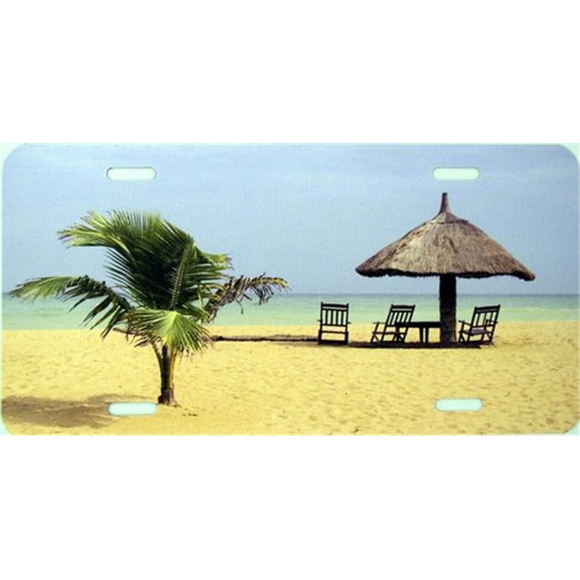 LP - 2015 Tropical Beach Setting License Plate - Walmart.com