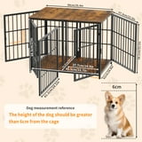 BingoPaw 2 in 1 Large Metal Dog Crate Furniture with Divider for Small ...