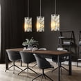 4" Modern Crystal Pendant Light 3 Pack, Adjustable Chrome Hanging ...