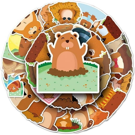 Lovely Marmot Vinyl Stickers for Boys Girls Teens|50 Pcs|Decorative ...