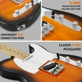 LyxPro 39" Telecaster Electric Guitar, Sunburst Body, Lightweight ...