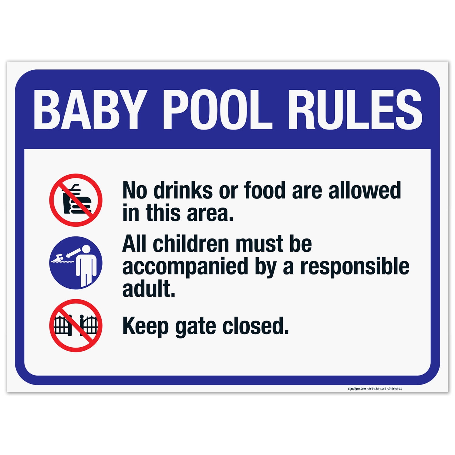 Baby Pool Rules Sign, Pool Sign, 10x10 Vinyl Sticker - Walmart.com