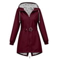 yardsong Womens Rain Jacket with Belt Hood Lightweight Waterproof Rain ...