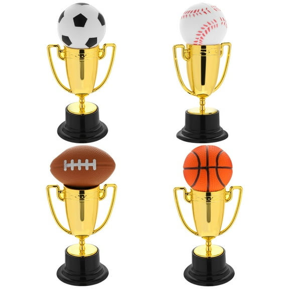 Shininglove Mini Trophies 24 Pack with Stickers 5 Inch Children Gold ...