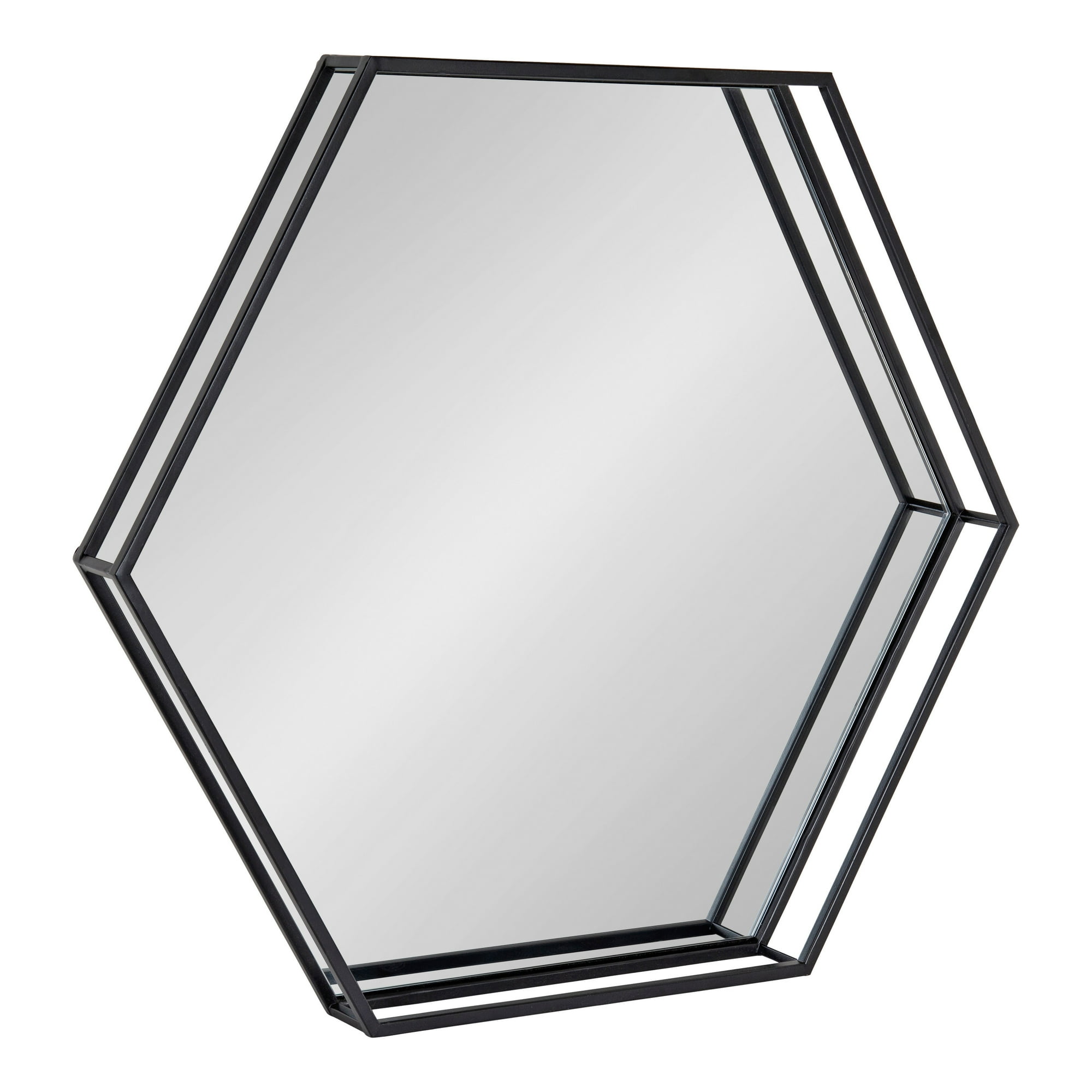 Click here for Kate And Laurel Felicia Hexagon Mirror  Black 30x2... prices