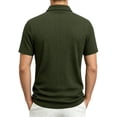 Avirosel Men's Waffle Polo Shirts Casual Short Sleeve Turndown Collar ...