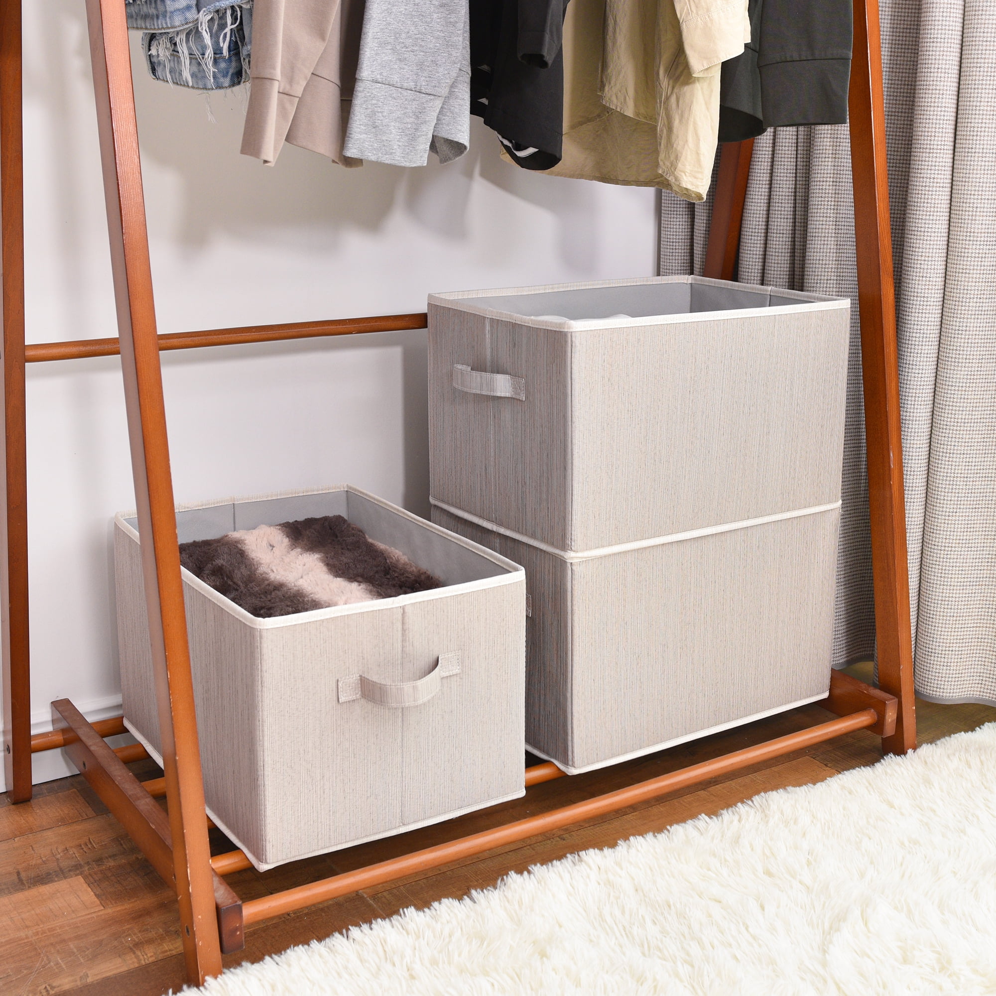 StorageWorks Fabric Storage Bins with Handles, Collapsible Storage ...