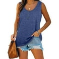 Mohiass Womens Plus Size Tank Tops Summer Sleeveless Henley T-Shirts Tops Casual Button Down ...
