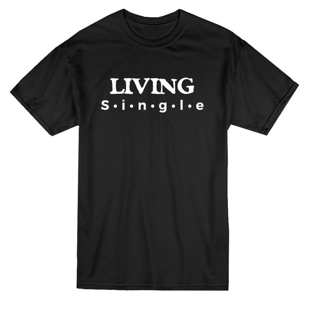 Living Single Graphic Quote Men's Black T-shirt - Walmart.ca