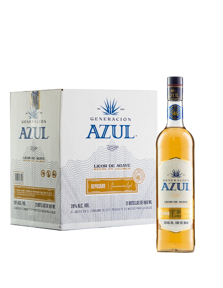 Caja Licor de Agave Generación Azul Reposado 960 Ml Generación Azul ...