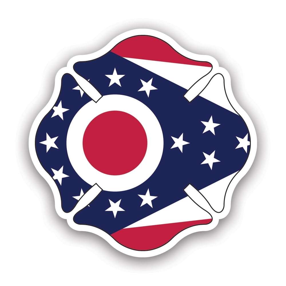 Ohio State Maltese Cross Shaped Sticker Decal - Self Adhesive Vinyl ...