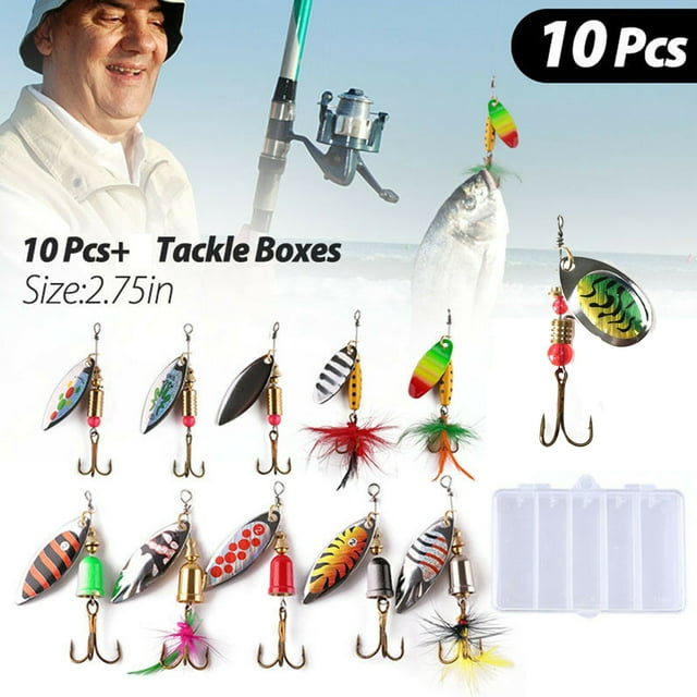 Walmart Fishing Lure 10pcs Set for Trout, Fresh Water Bass, Spinner ...