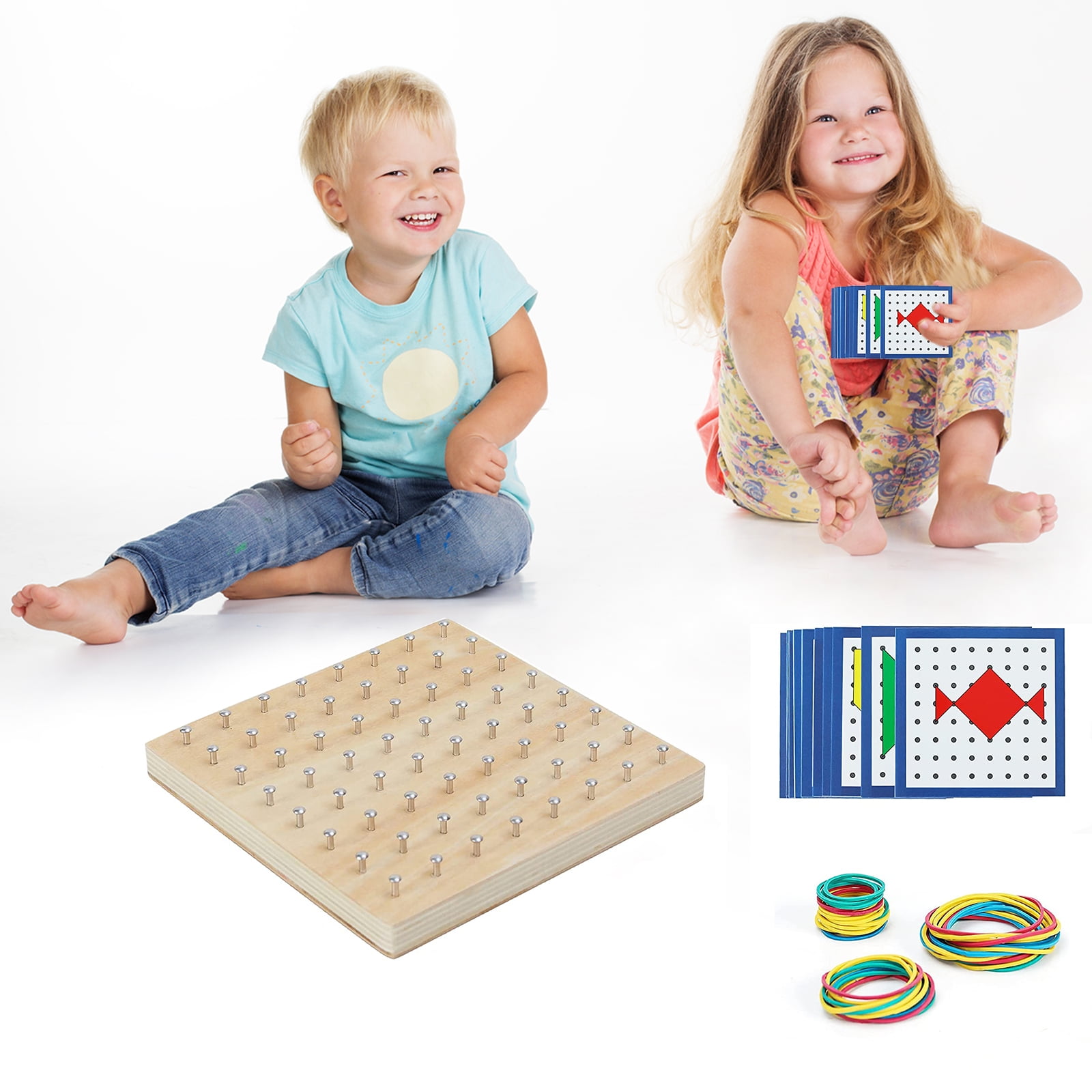 Buy STEM Block Geo Board Graphical Educational Toys, Kids Montessori ...